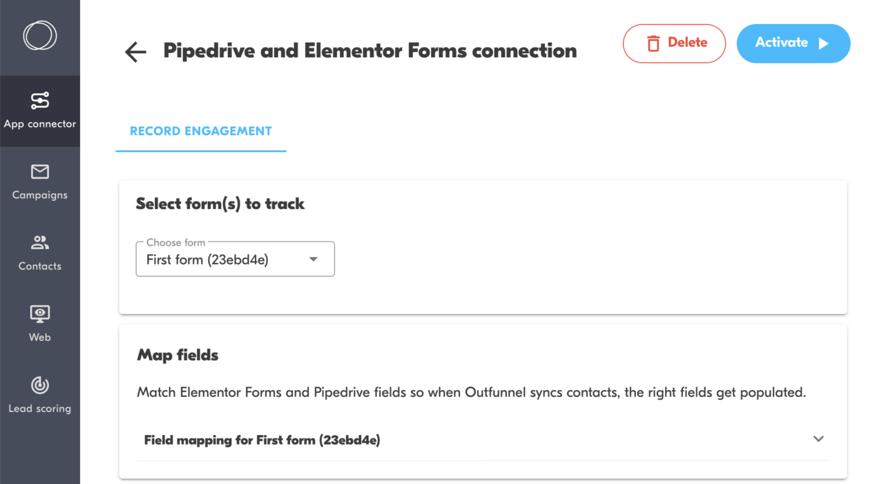 WordPress and Pipedrive integration - Outfunnel