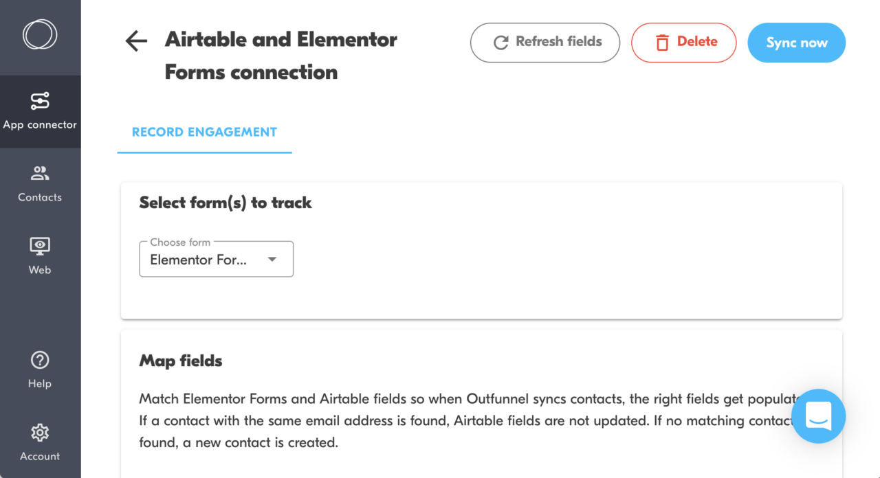 Airtable and Elementor Forms integration - Outfunnel