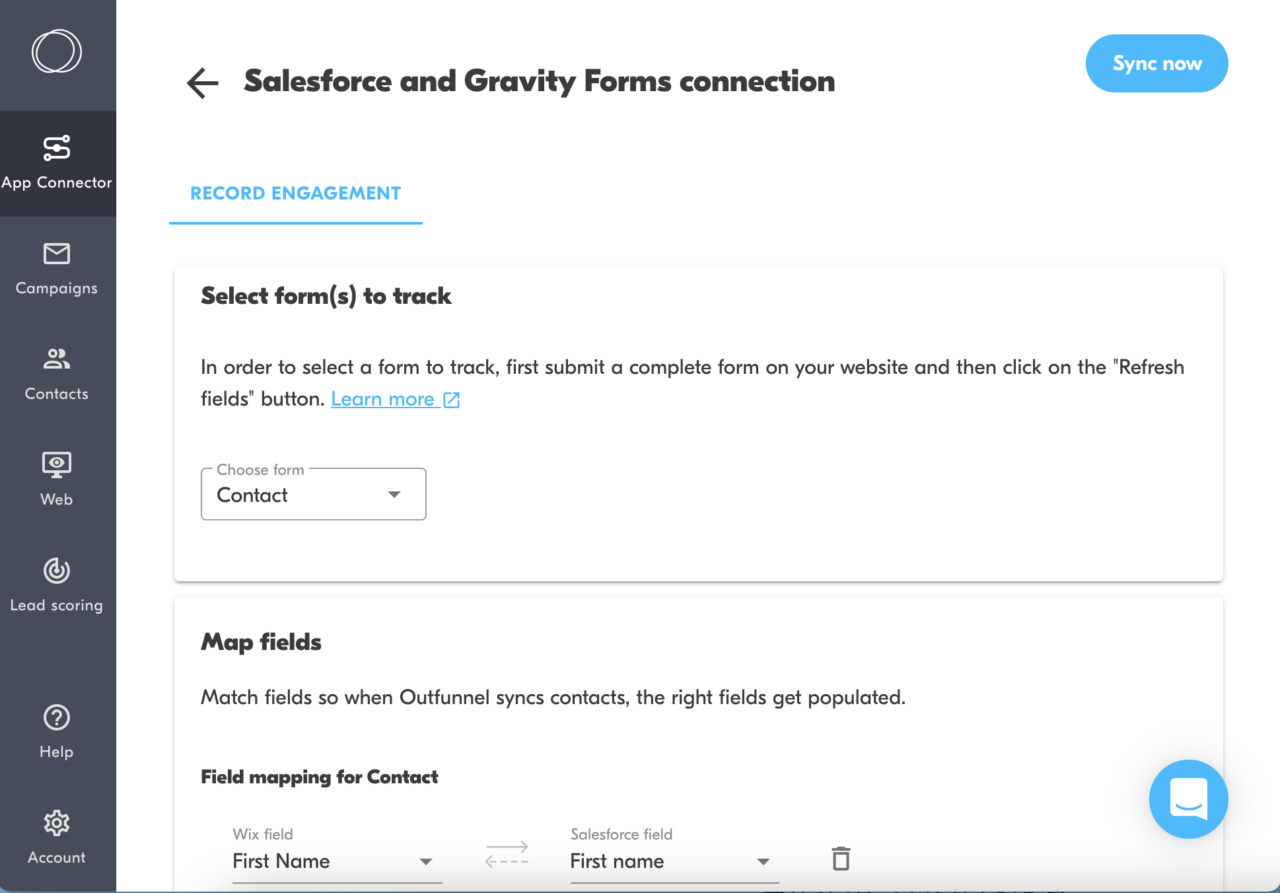 Salesforce and Gravity Forms integration - Outfunnel