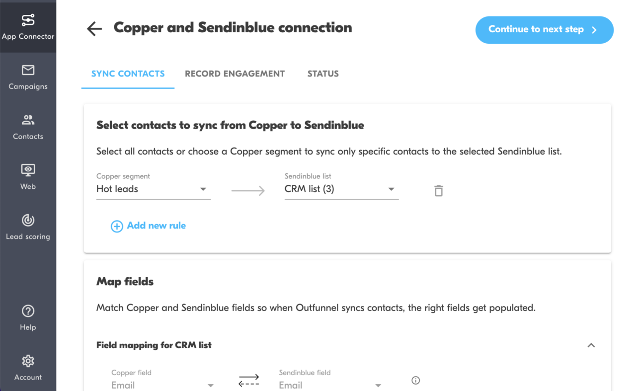 Seamless 2-way Copper-Brevo integration by Outfunnel